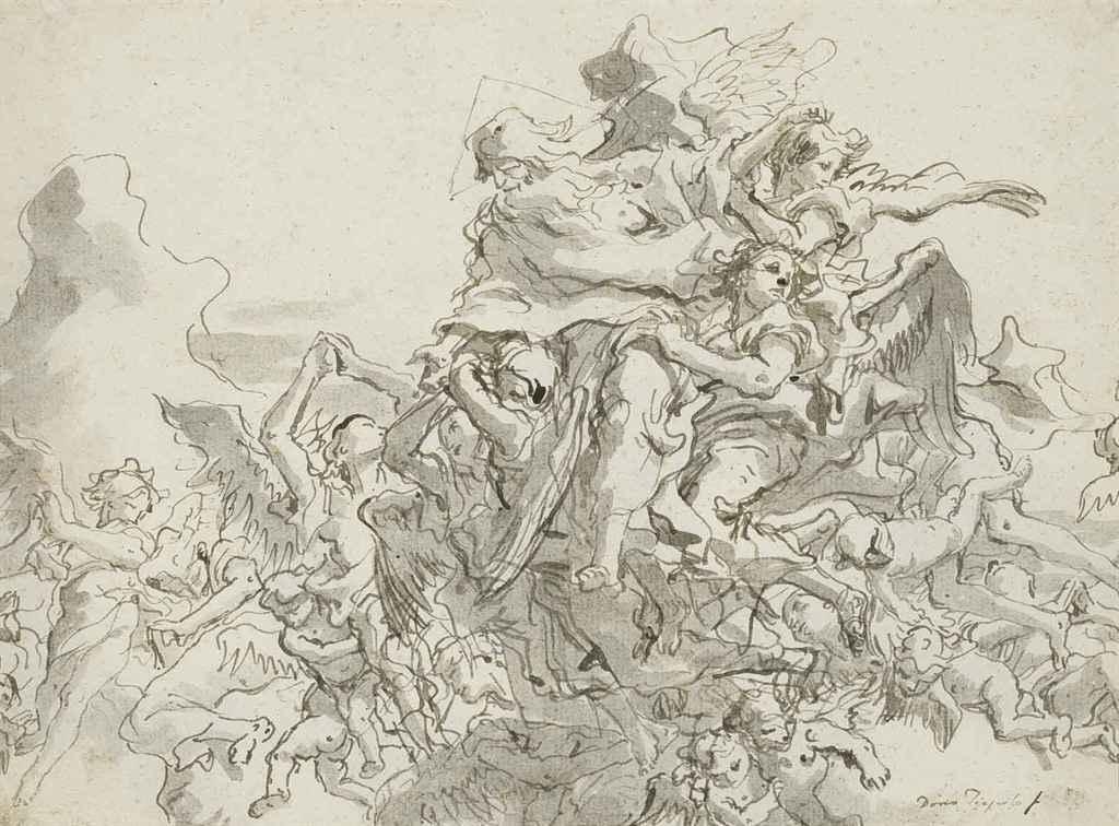 Giovanni Domenico Tiepolo | God the Father with angels | MutualArt