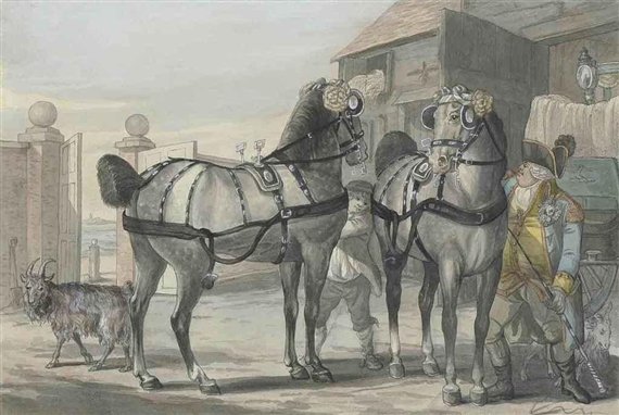 Robert Dighton | A coachman and his team | MutualArt