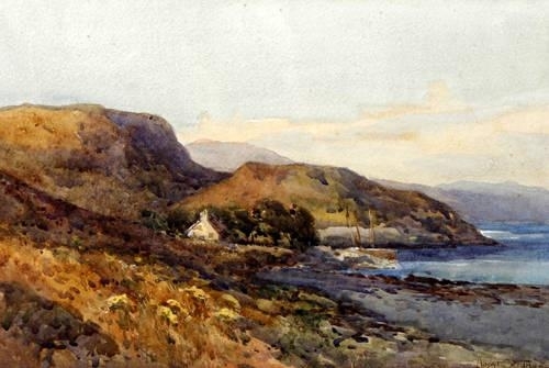 Albert Strange | 2 works: 'Ferry House and Pier, Loch Fyne' and 'Across ...