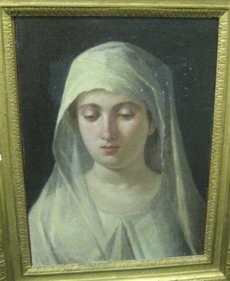 Domenico Morelli | Portrait of a young woman wearing a veil | MutualArt