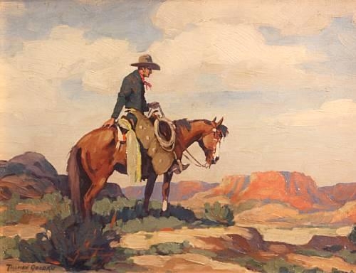 Tillman Parker Goodan | Cowboy atop a bucking bronco | MutualArt