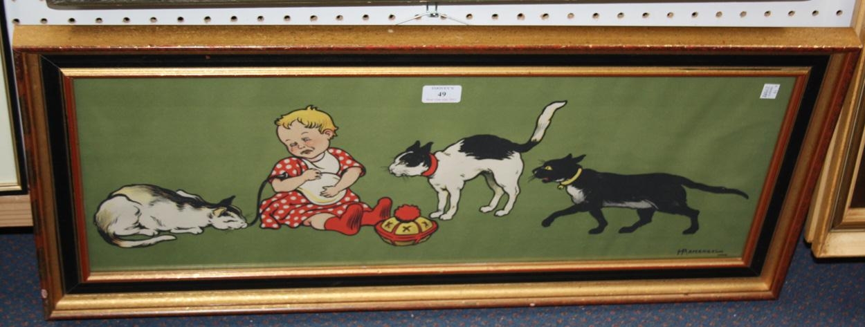 H. Armengol | A Crying Child and Three Cats | MutualArt