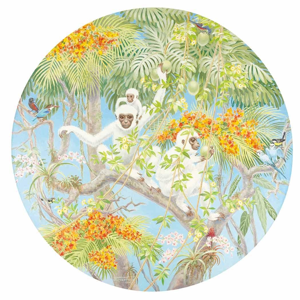 Charles Baskerville | Family of Monkeys in a Mango Tree (1970) | MutualArt