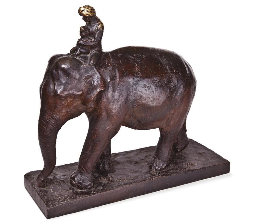 Roger Godchaux | Eléphant et son cornac | MutualArt