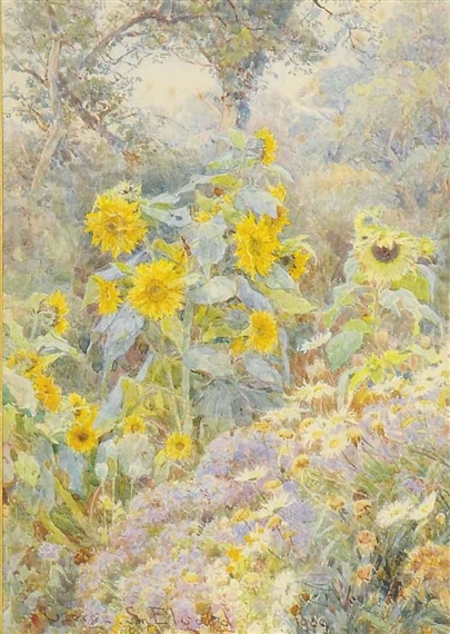 George Samuel Elgood | Sunflowers (1909) | MutualArt