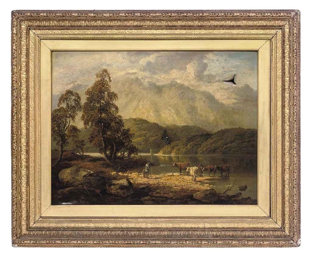 Thomas Whittle the Younger | An extensive river landscape with cattle ...