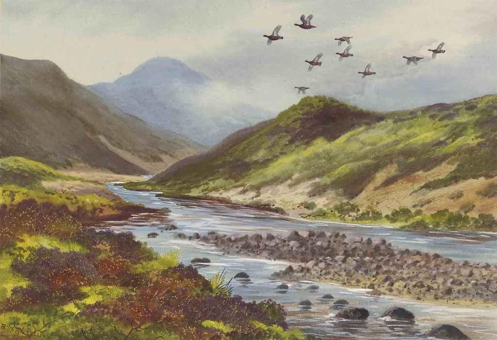 Philip Rickman | A covey of partridge above the Tarn | MutualArt