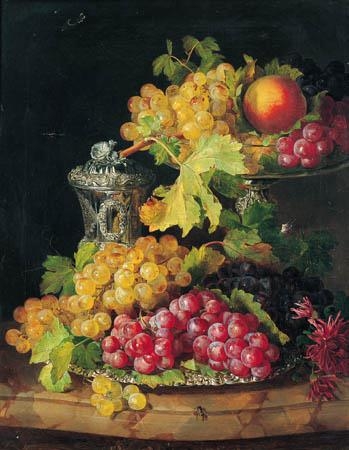 Andreas Lach | Still life with grapes (1848) | MutualArt