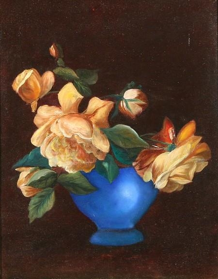 Frederick M. Fenetti | Still Life with Flowers in a Blue Vase | MutualArt