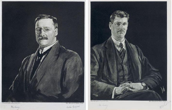 John Lavery | 2 works: MICHAEL COLLINS and ARTHUR GRIFFITH | MutualArt