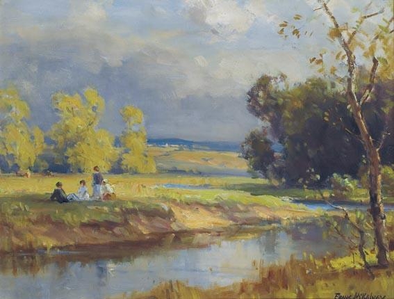 Frank McKelvey | PICNIC BY THE LAGAN | MutualArt