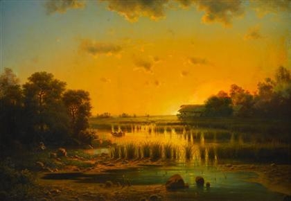 Anton Pick | SUNSET IN A MARSH | MutualArt