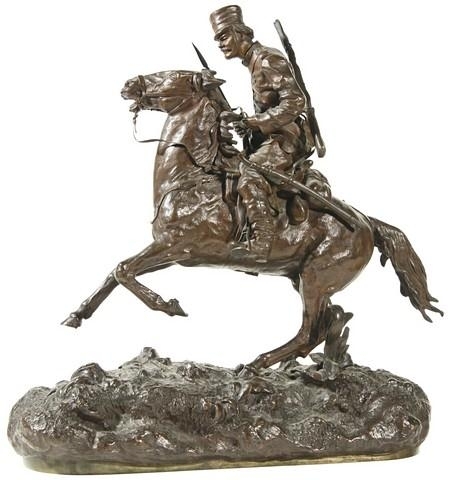 Vasily Yakovlevich Grachev | Cossack with a Lance on Horseback | MutualArt