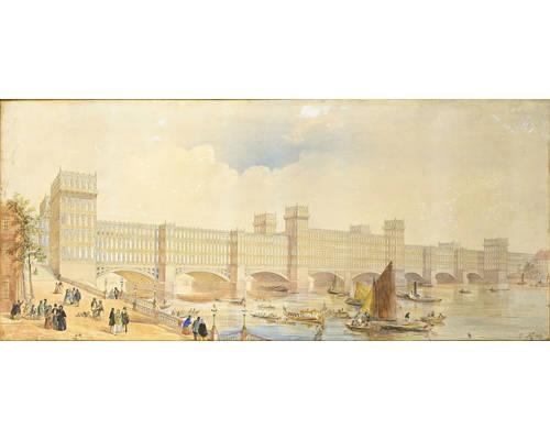 George Pyne | A proposed design for Westminster Bridge (1850) | MutualArt