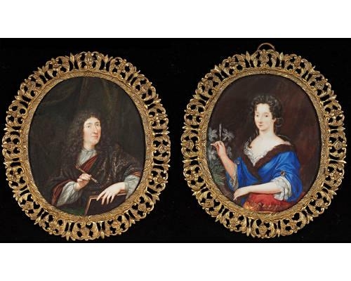 French School, 17th Century | 2 works: A pair of portraits of Pierre ...