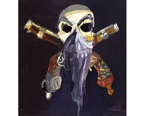 Ben Quilty | Amsterdam Skull with Fag (2005) | MutualArt