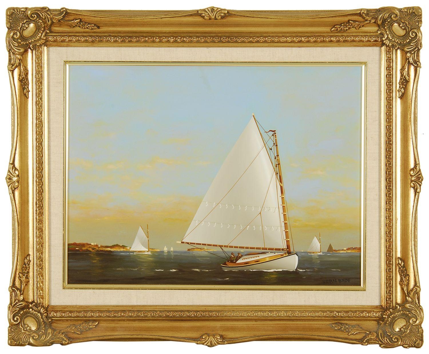 Vern Broe | Catboats off the coast | MutualArt