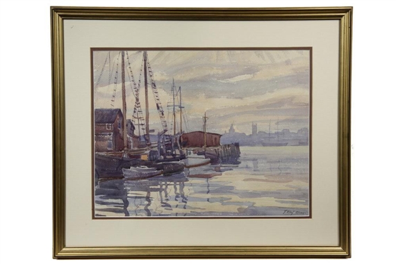 Joseph Olaf Olson | Gloucester Harbor Scene | MutualArt