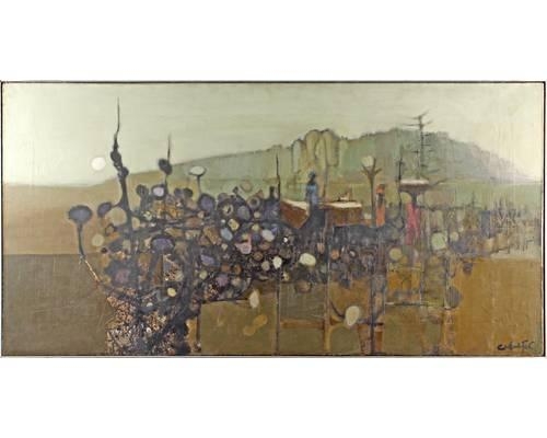 Clifford Frith | Harmattan landscape with figures (1960 - 1961) | MutualArt