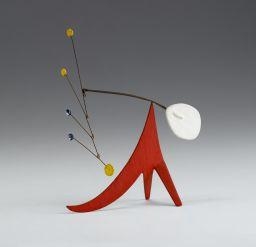 Alexander Calder | DISCS AND SPIRAL ON RED (1960) | MutualArt