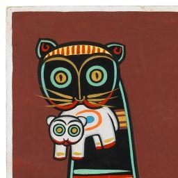 Jamini Roy | CAT AND KITTEN | MutualArt