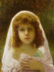 Alexej Harlamoff | Portrait of a young girl | MutualArt