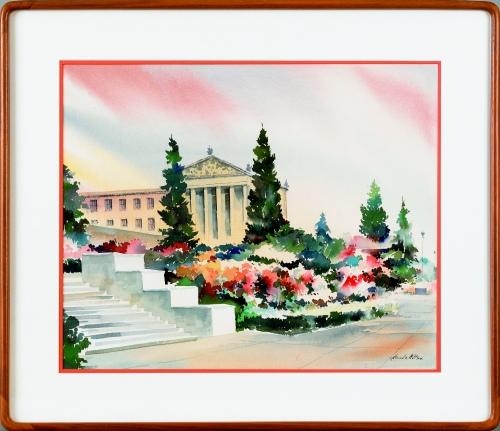 Howard Watson | Watercolor of the Philadelphia Art Museum | MutualArt