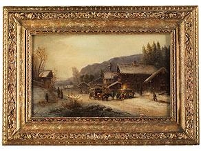 Anton Doll | DORFIDYLL MIT OCHSENKARREN | MutualArt