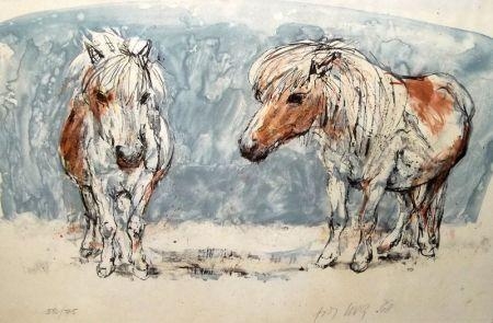 Fritz Rudolf Hug | Shetland Ponies (1968) | MutualArt