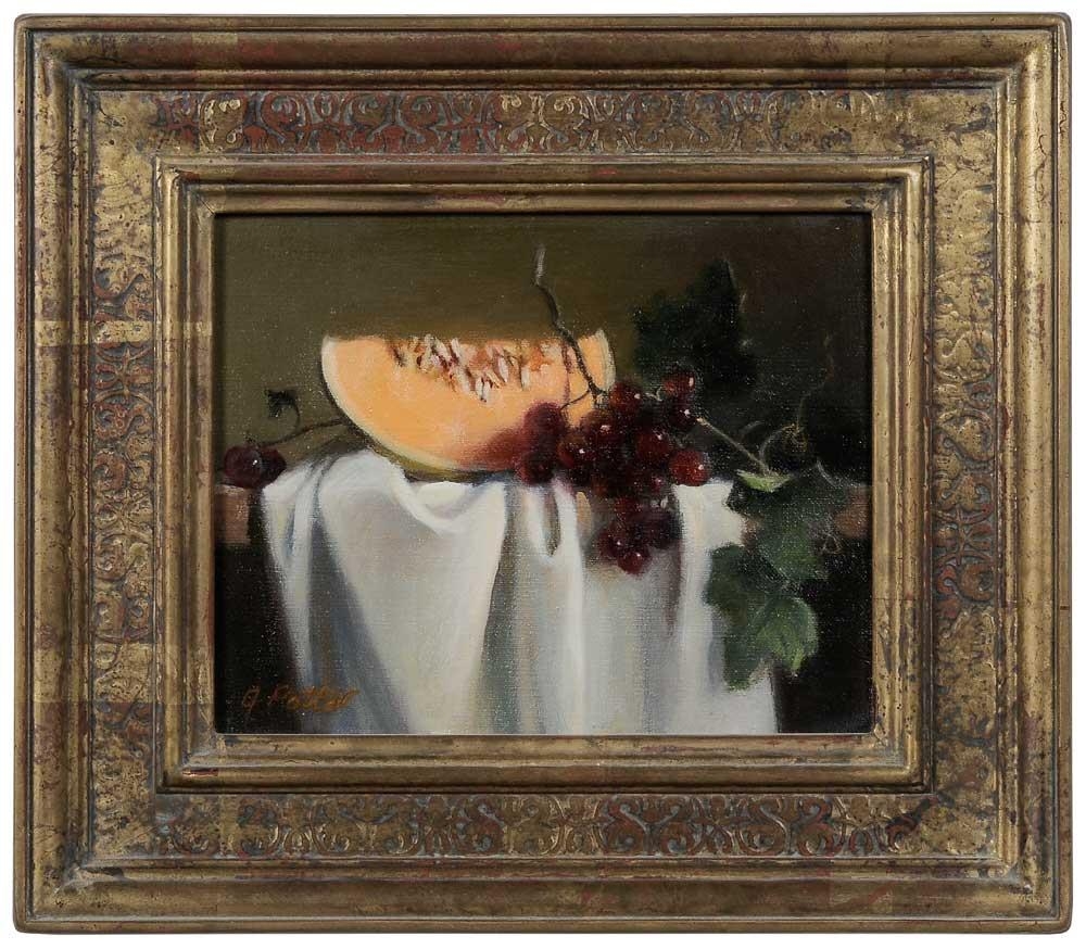 Joan Potter | Still Life With Melon and Grapes | MutualArt