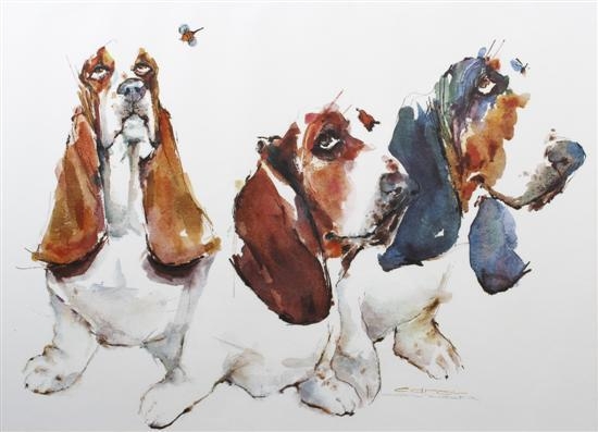 Carol Ratafia | A Bunch of Dirty Bassetts | MutualArt