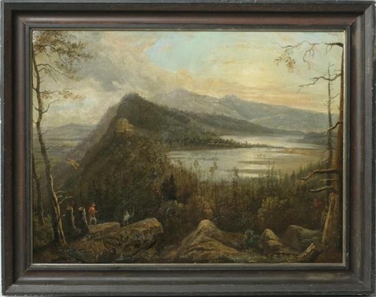 Victor de Grailly | THE HUDSON RIVER WITH A VIEW OF THE CATSKILL MOUNTAIN HOUSE | MutualArt