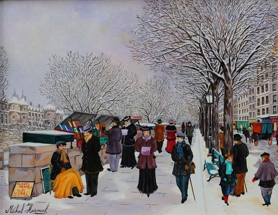 Michel Hermel | Paris Street Scene | MutualArt