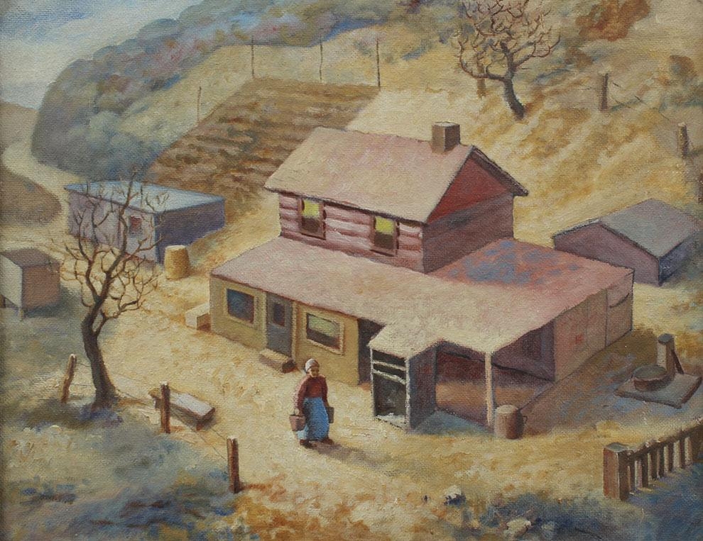 Frank Soltesz | Milkmaid in a Farmhouse Landscape | MutualArt