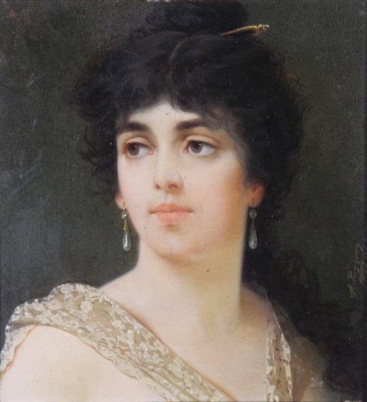 Alexander Antonowich Rizzoni | Femme à la robe de dentelle (1892 ...