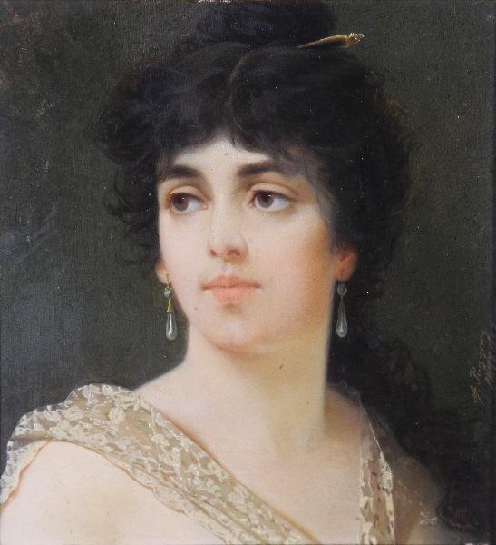 Alexander Antonowich Rizzoni | Femme à la robe de dentelle (1892 ...