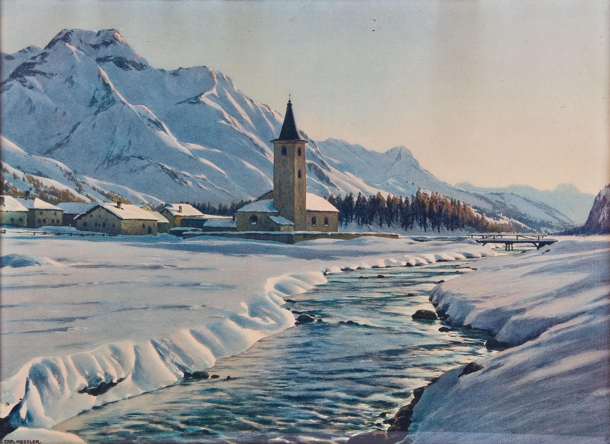 Carl Kessler | Winter landscape near Berchtesgaden | MutualArt