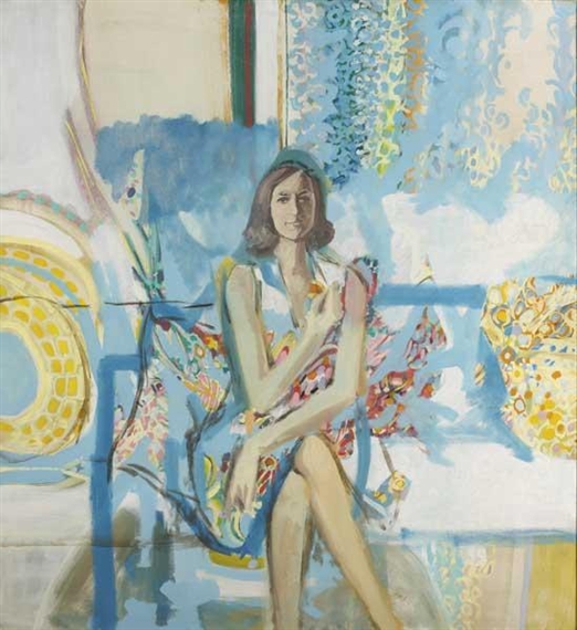 Eric Patton | YOUNG WOMAN SEATED IN FLORAL PATTERNED SURROUNDINGS ...