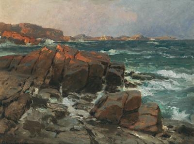Otto Sinding | Waves Breaking on the Norwegian Coast | MutualArt