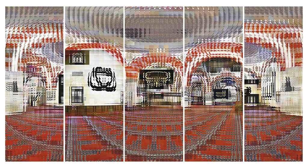 Ahmet Elhan | Eski Camii III (Old mosque III), polyptych with five ...