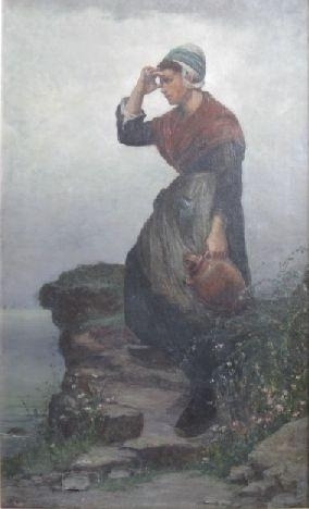 Walter Satterlee | Woman Gazing At the Sea | MutualArt