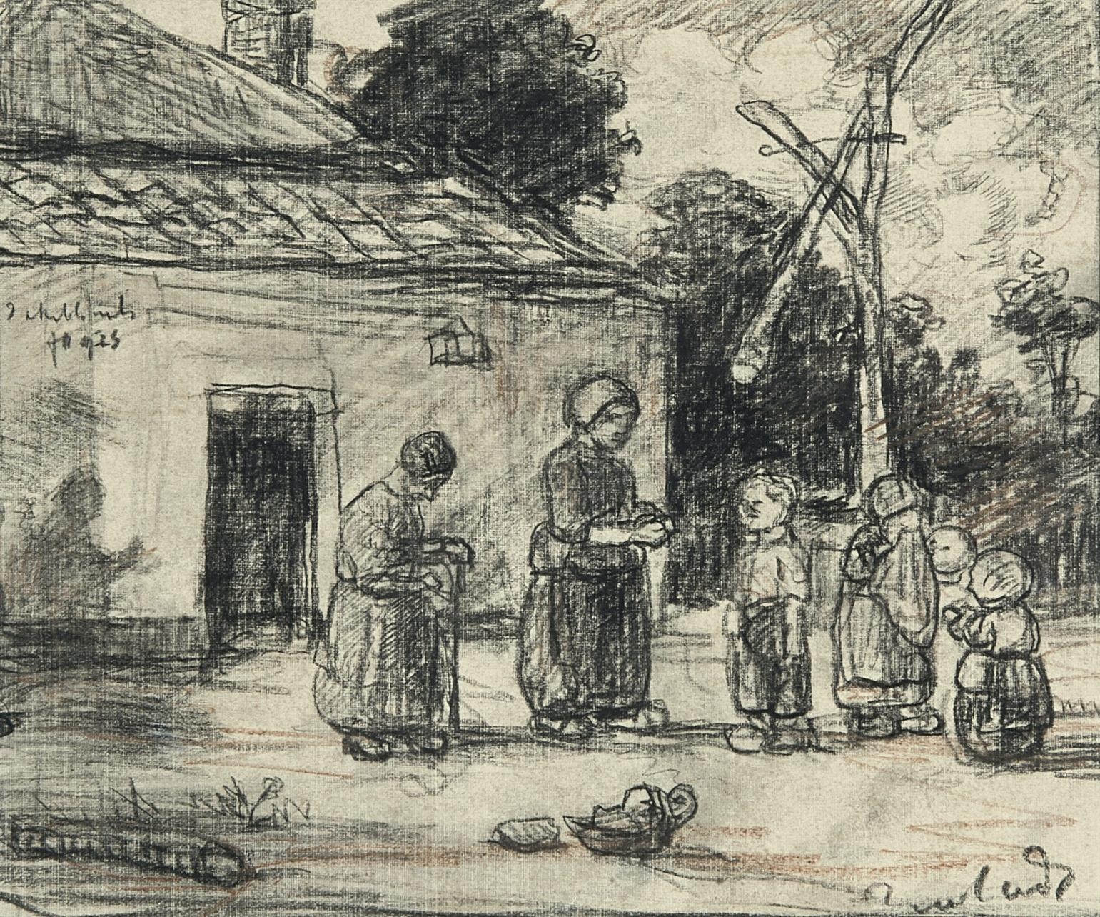 Jacob Smits | VROUWEN EN KINDEREN IN HET DORP (1925) | MutualArt