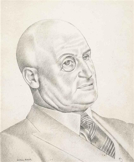 William Roberts | Portrait of a man wearing a monocle | MutualArt