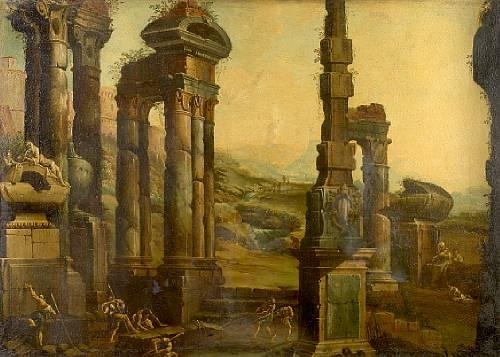 Viviano Codazzi | Figures in an architectural capriccio | MutualArt