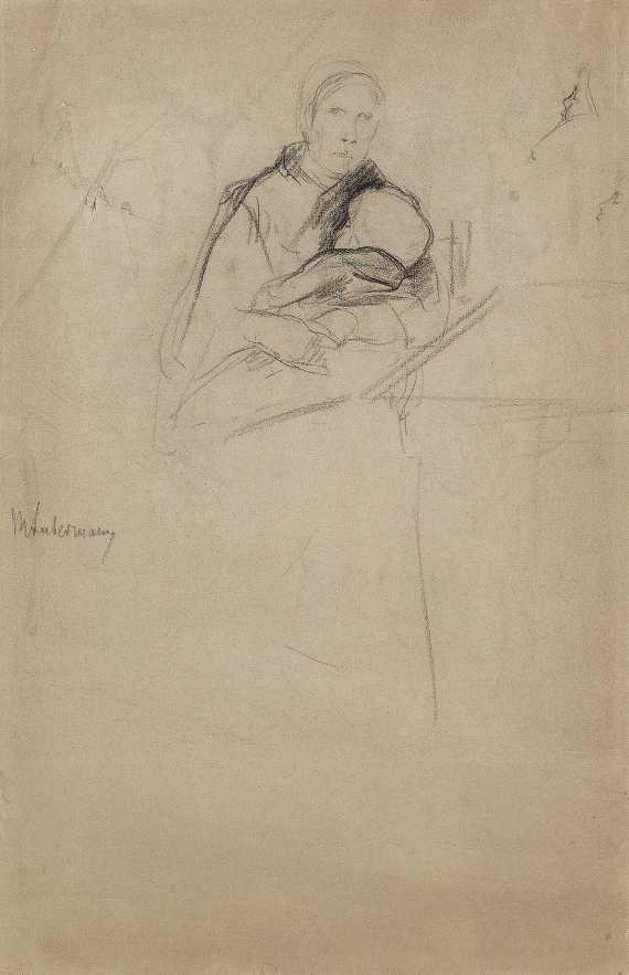 Max Liebermann | Mutter mit Kind (1890) | MutualArt