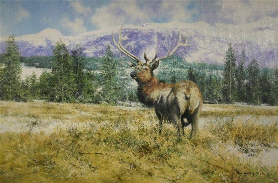 Tony Wooding | Stag in a landscape (1992) | MutualArt