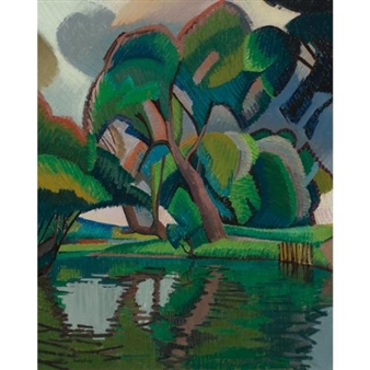 Auguste Herbin | Paysage à Céret (1913) | MutualArt