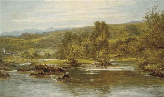 Benjamin Williams Leader | On the Llugwy, below Capel Curig (1875 ...