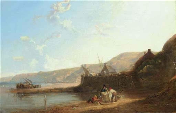 John Frederick Tennant | Sorting the catch (1837) | MutualArt