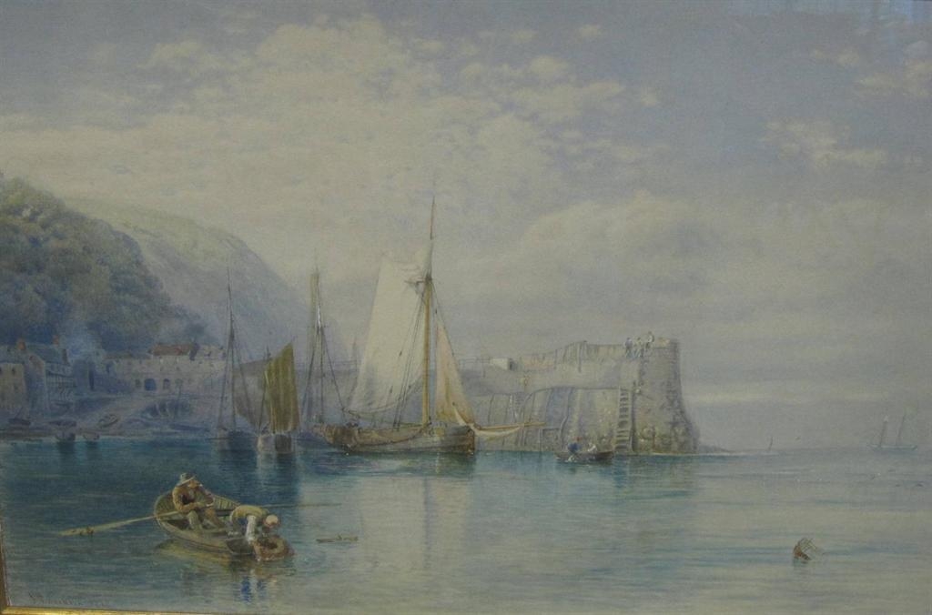 Samuel Phillips Jackson | Clovelly Harbour (1860) | MutualArt
